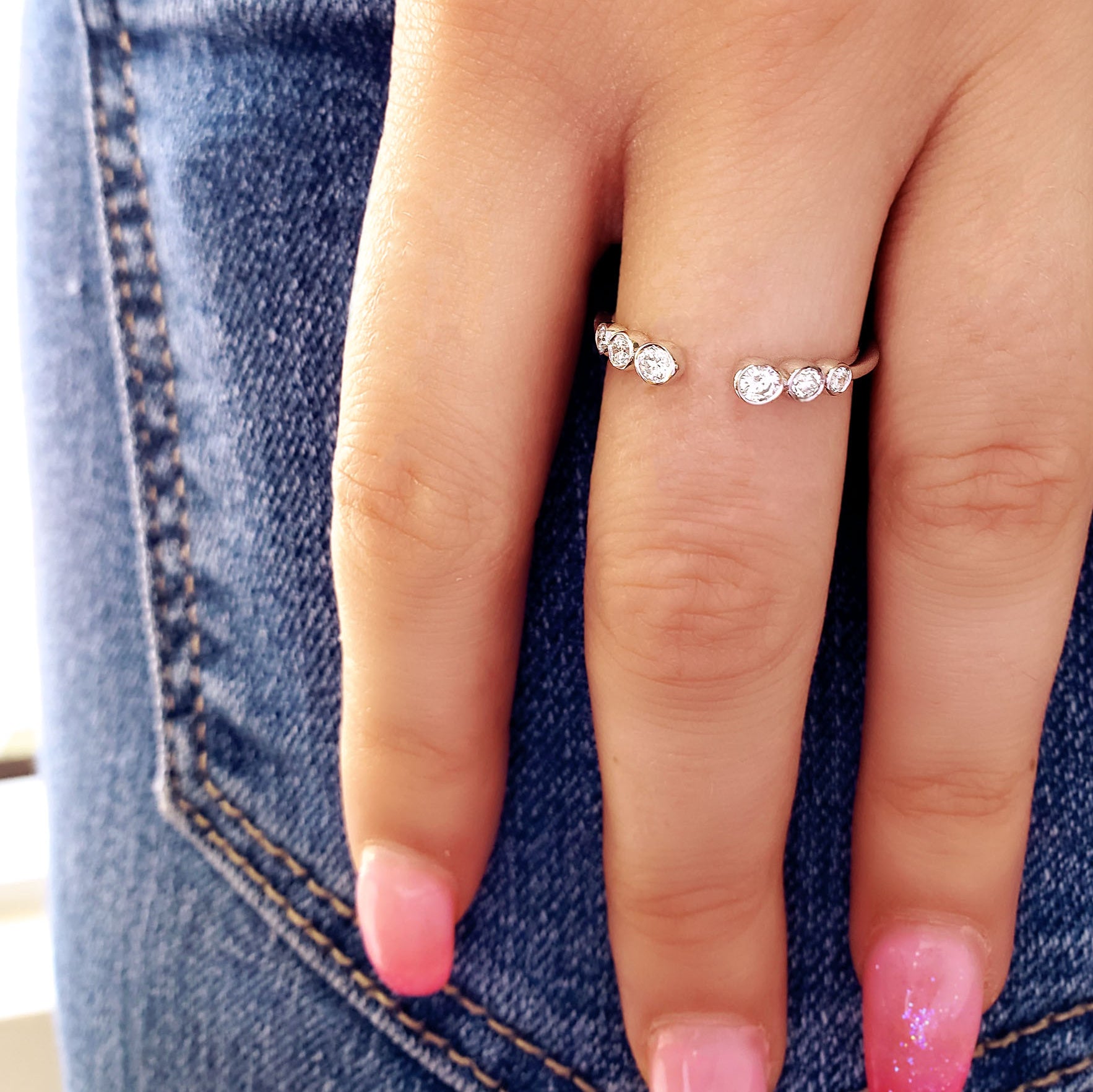 Six Stone Diamond Bezel Ring (Unique & Delicate) – Ledodi