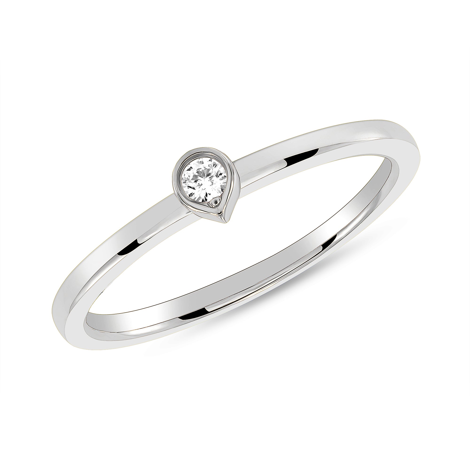 Bezel Diamond Tear Drop Ring (Unique & Delicate) – Ledodi