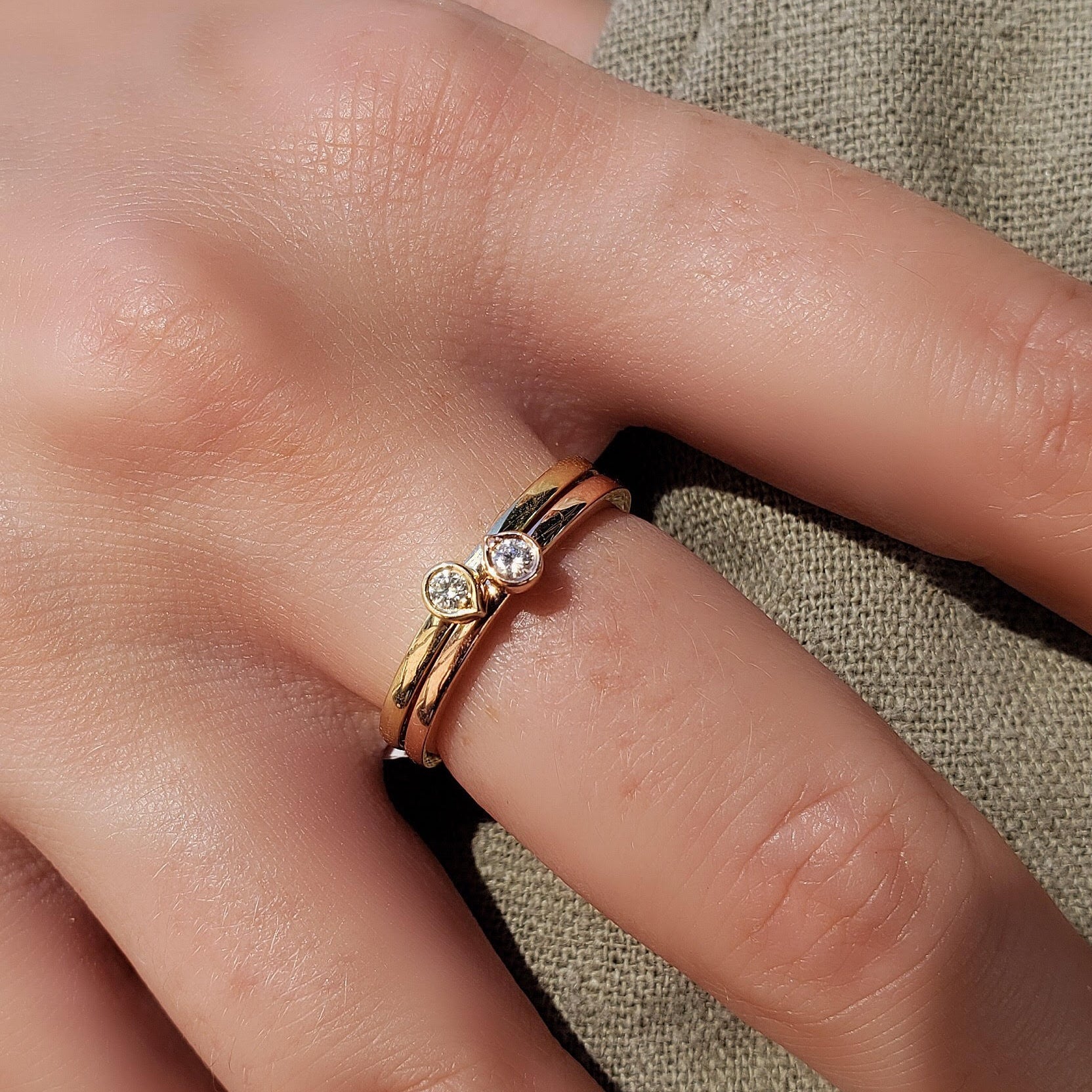 Bezel Diamond Tear Drop Ring (Unique & Delicate) – Ledodi